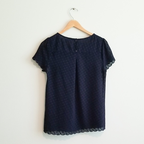 Maeve | Tops | Anthropo Maeve Sheer Navy Blue Top | Poshmark